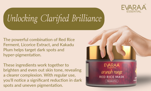 Red Rice Face Mask for Dark Spots, Glowing Skin and Pigmentation ...